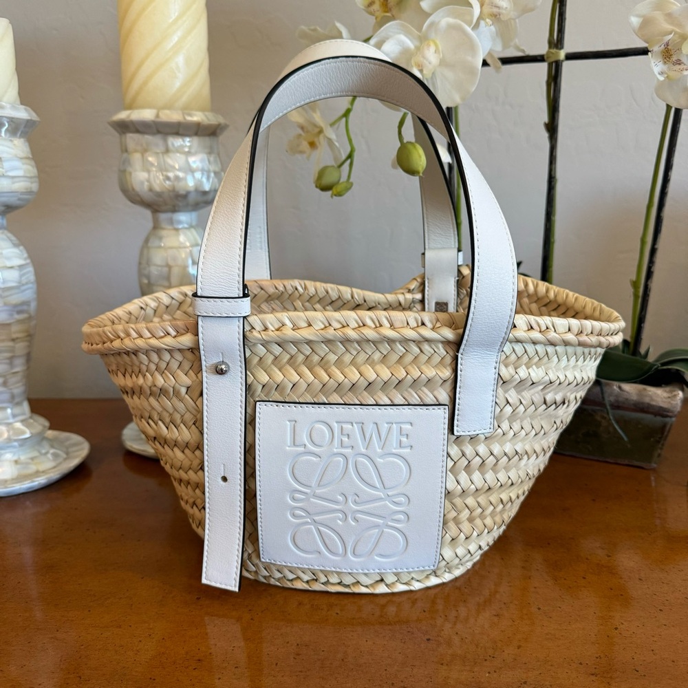 Loewe Small Basket Bag In Palm Leaf - Gem